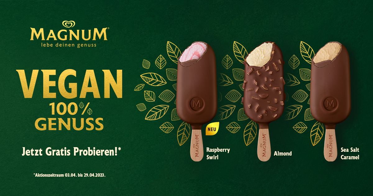 Magnum Vegan. 100% Genuss. – Jetzt gratis probieren!